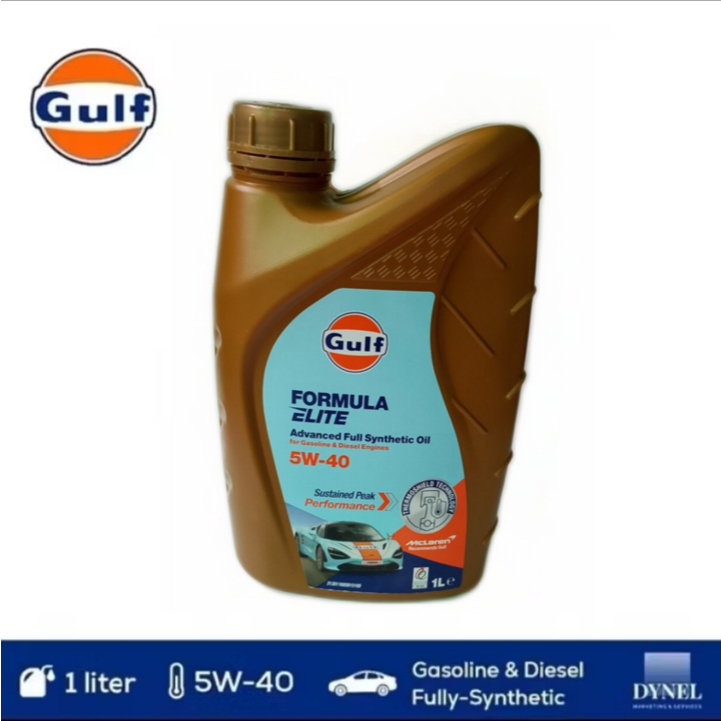 Gulf Formula Elite 5W40 Fully-Synthetic Gasoline & Diesel Engine Oil 1L ...