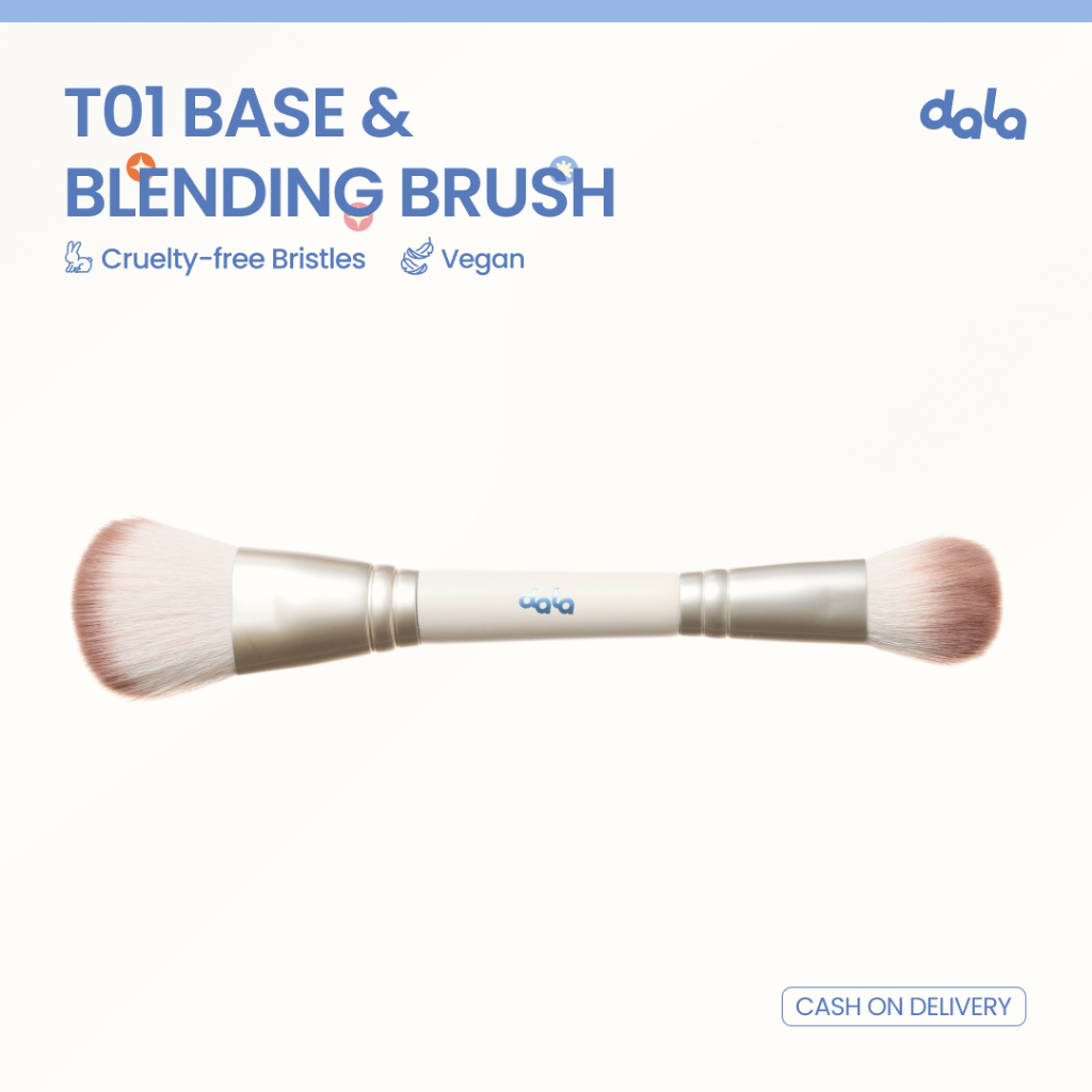 DALA T01 Base & Blending Brush - Soft Synthetic Bristles | Dual Ended ...