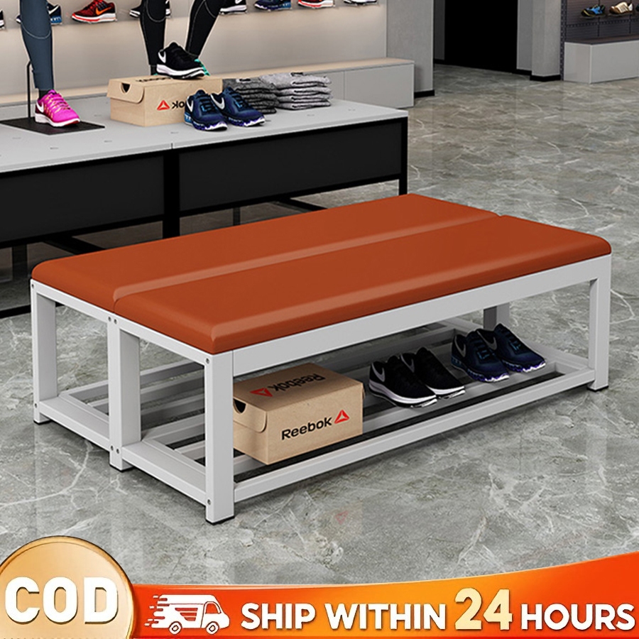 Shoe changing stool upholstered bench gym bed stool bathroom locker ...