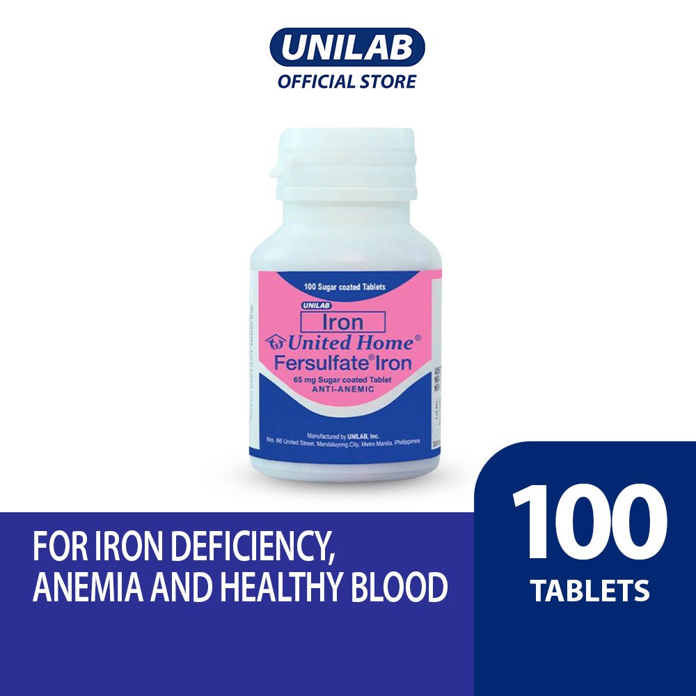 United Home Fersulfate® (Iron) 100 Tablets (For Iron Deficiency Anemia ...
