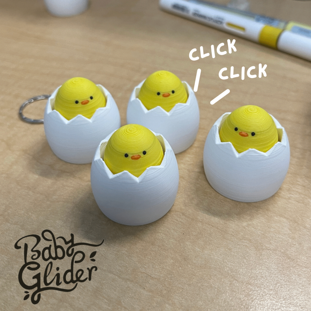 CLICKER - Webber 3D Print : Yellow Chick with Egg Chicken Clicker ...