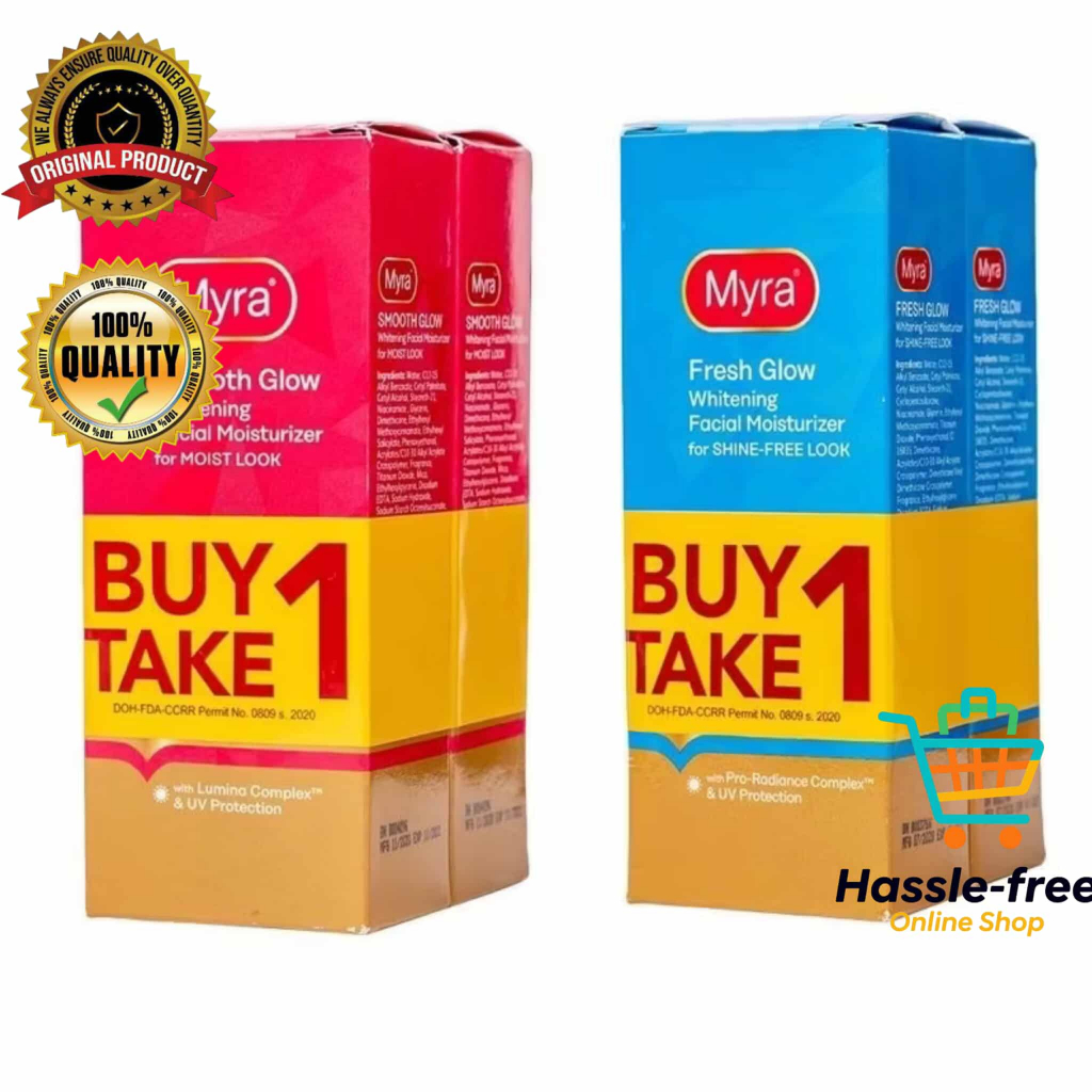 BUY 1 TAKE 1 MYRA-E FRESH GLOW/SMOOTH GLOW WHITENING FACIAL MOISTURISER (2X40ML) MADE IN ...