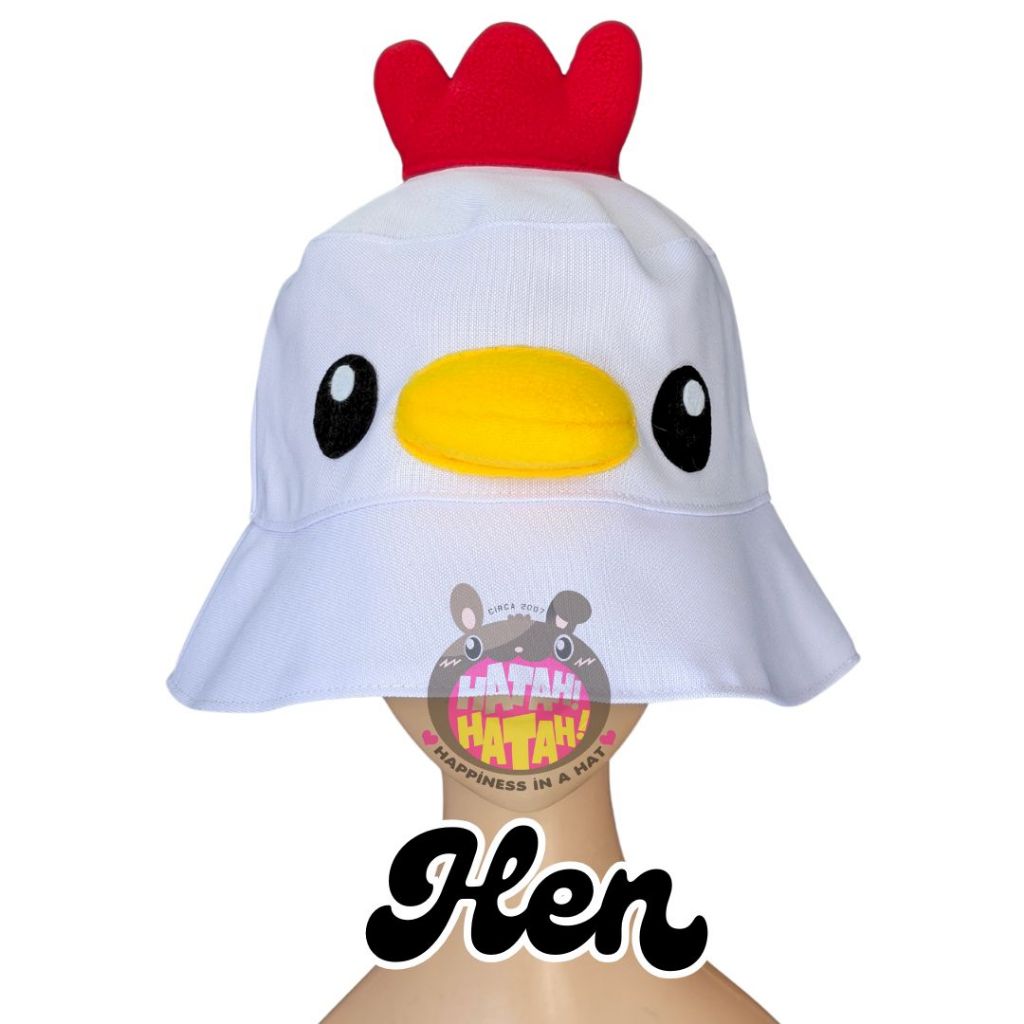 [Hatah Hatah] Chicken Hen Bucket Hat Farm Animal Hats | Shopee Philippines