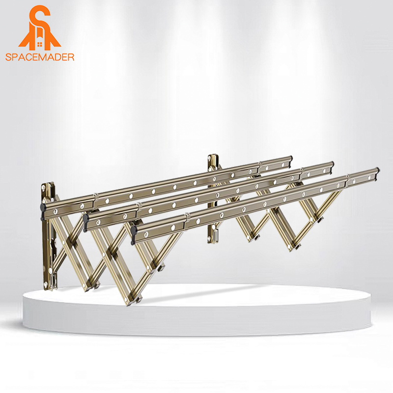 SPACEMADER Sampayan Stainless Steel Foldable Clothes Rack Retractable ...