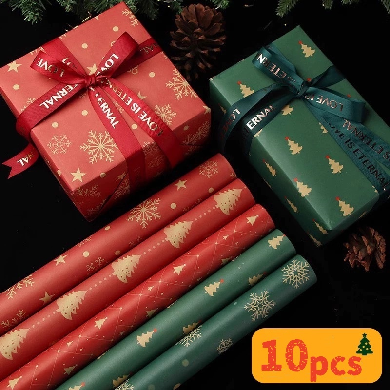 10 pcs Assorted Christmas Gift Wrapper Coated and glossy designs ...
