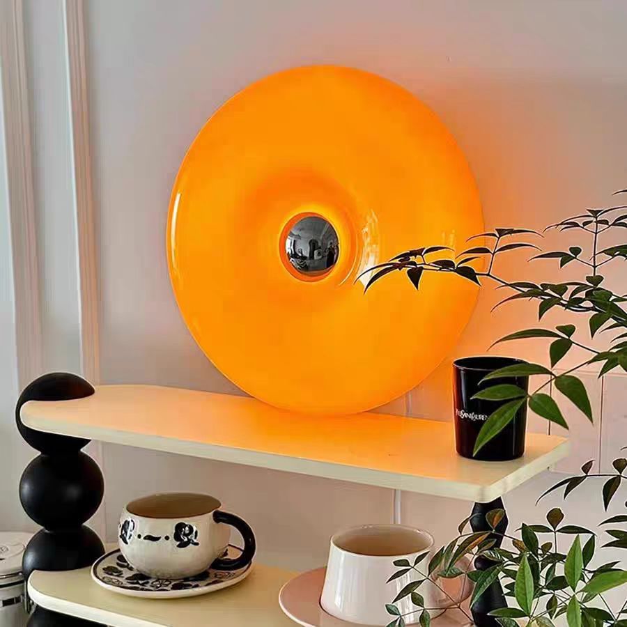Orange LED Glass Desk Lamp Wall Lamp Circular Lamp Living Room Bedroom ...