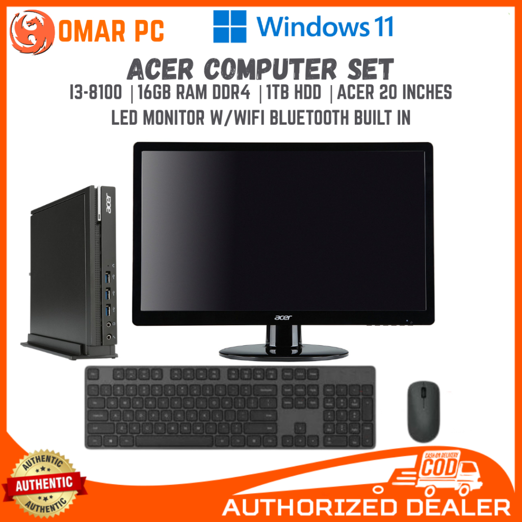 ACER DESKTOP COMPUTER SET I3-7100|I3-8100|8GB|16GB RAM DDR4| 128GB SSD+ ...
