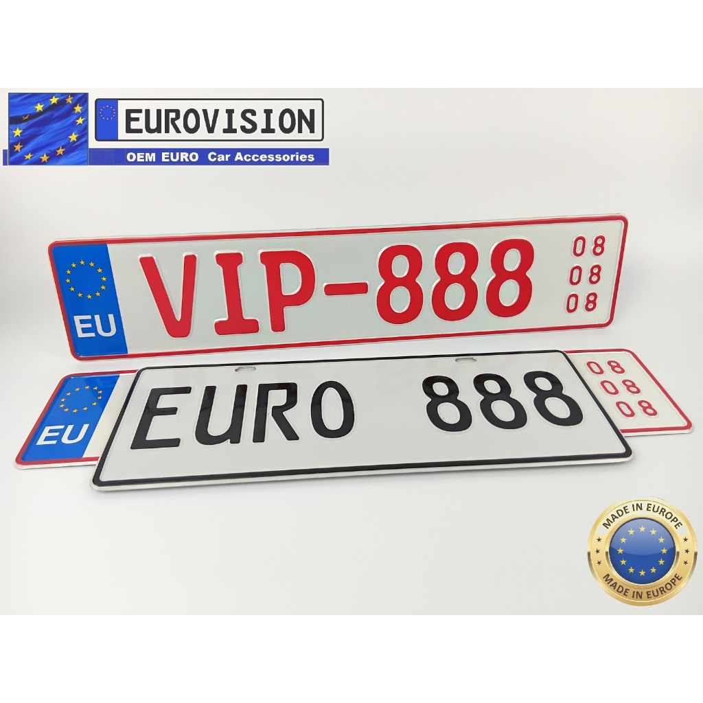 VARIOUS Foreign Plates - Euro Plates Made in Europe - Brand-new Pair ...