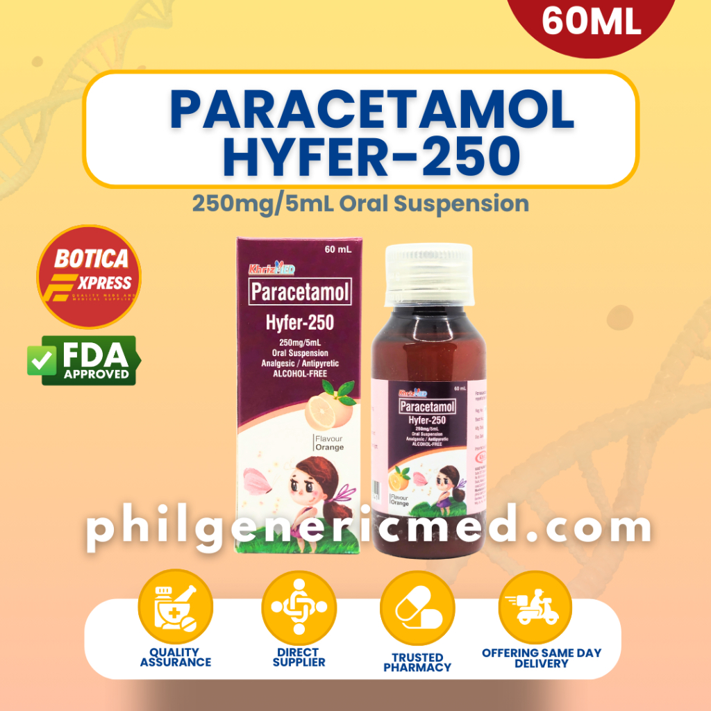 Paracetamol HYFER-250 250mg/5mL (60mL) | Shopee Philippines