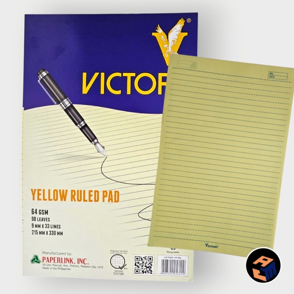 Victory Yellow Ruled Pad 90 Leaves | Shopee Philippines