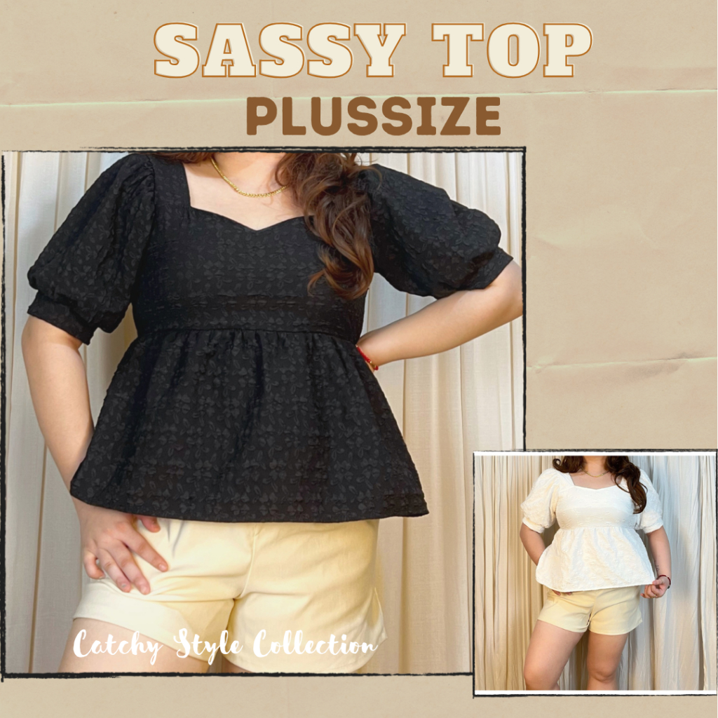 SASSY TOP PLUS SIZE PUFFSLEEVES FOR WOMEN , CASUAL AND FORMAL WEAR ...