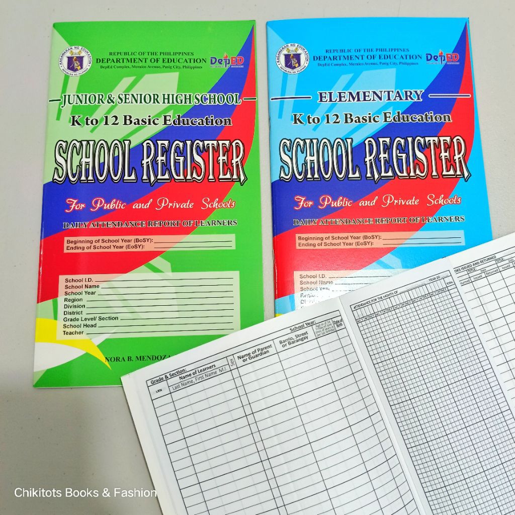 Sold per 1/2pcs School Register K-12 Elementary & High-school | Shopee ...