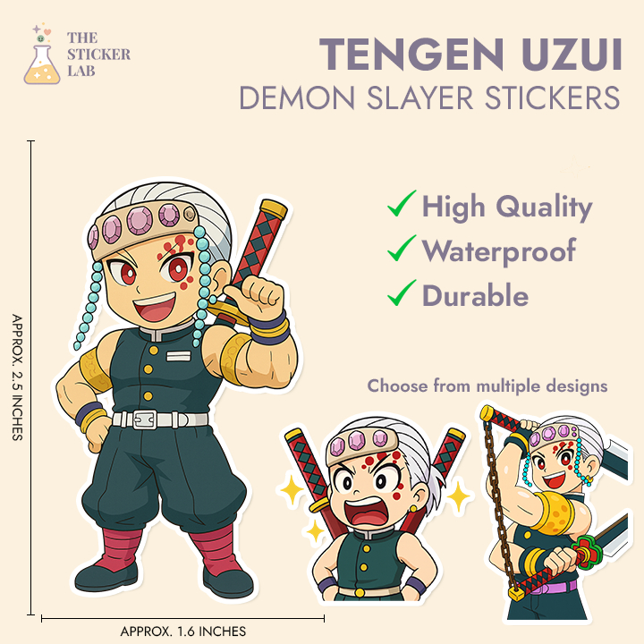 The Sticker Lab - Demon Slayer Stickers - TENGEN UZUI (High Quality ...