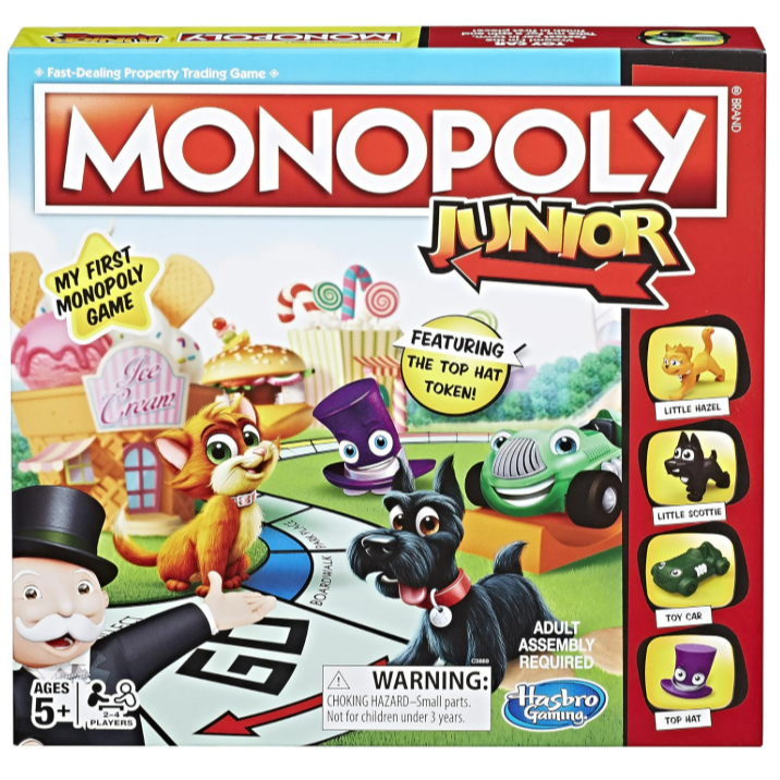Monopoly Junior Board Game – Classic Edition for Kids Ages 5+, Fun ...