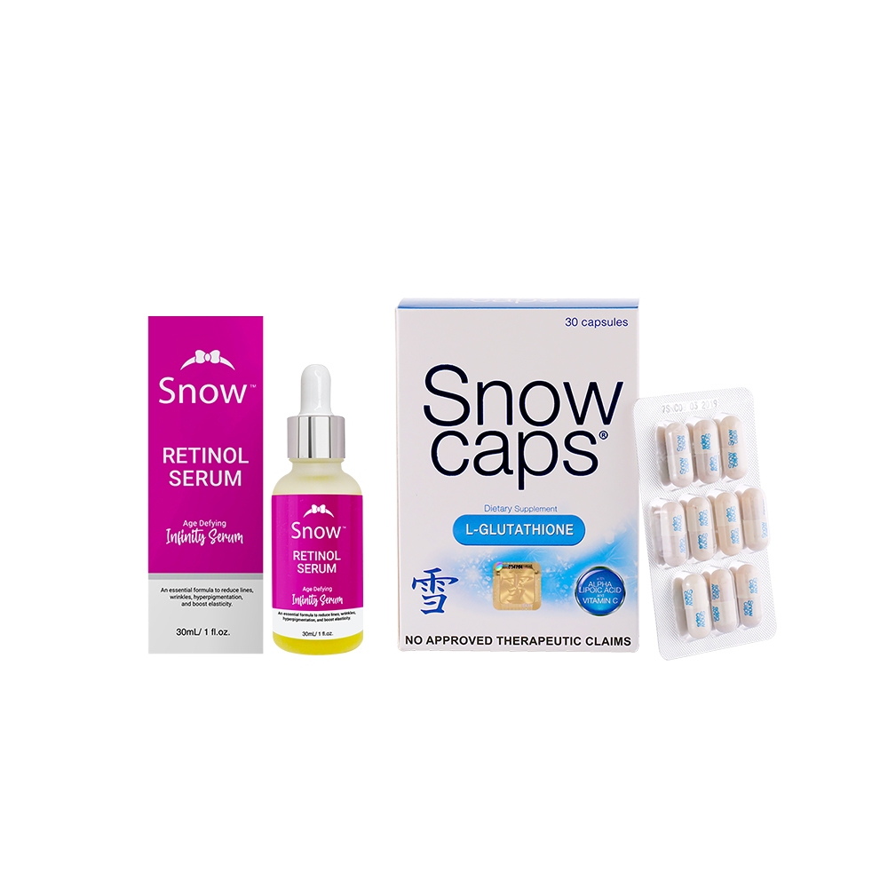 SnowCaps L-Glutathione 500mg with FREE Snow Retinol Serum 30mL | Shopee ...