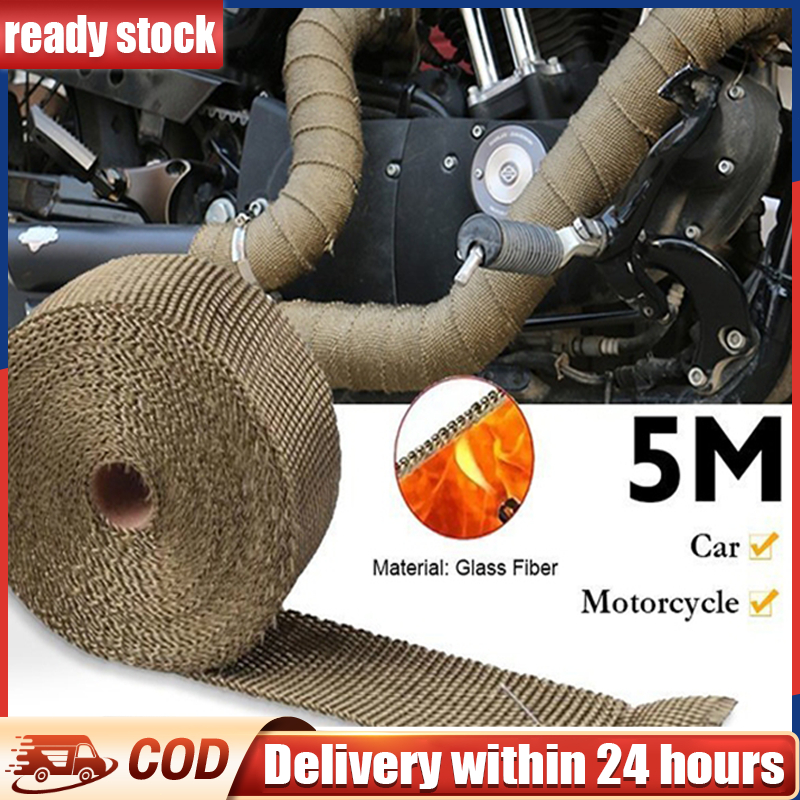 5M*5cm Motorcycle Exhaust Wrap Pipe Header Heat Wrap Turbo Exhaust ...
