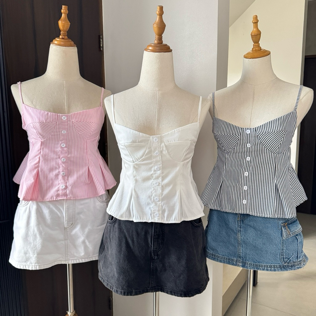 Farah Button Top •TIA_ngge | Shopee Philippines