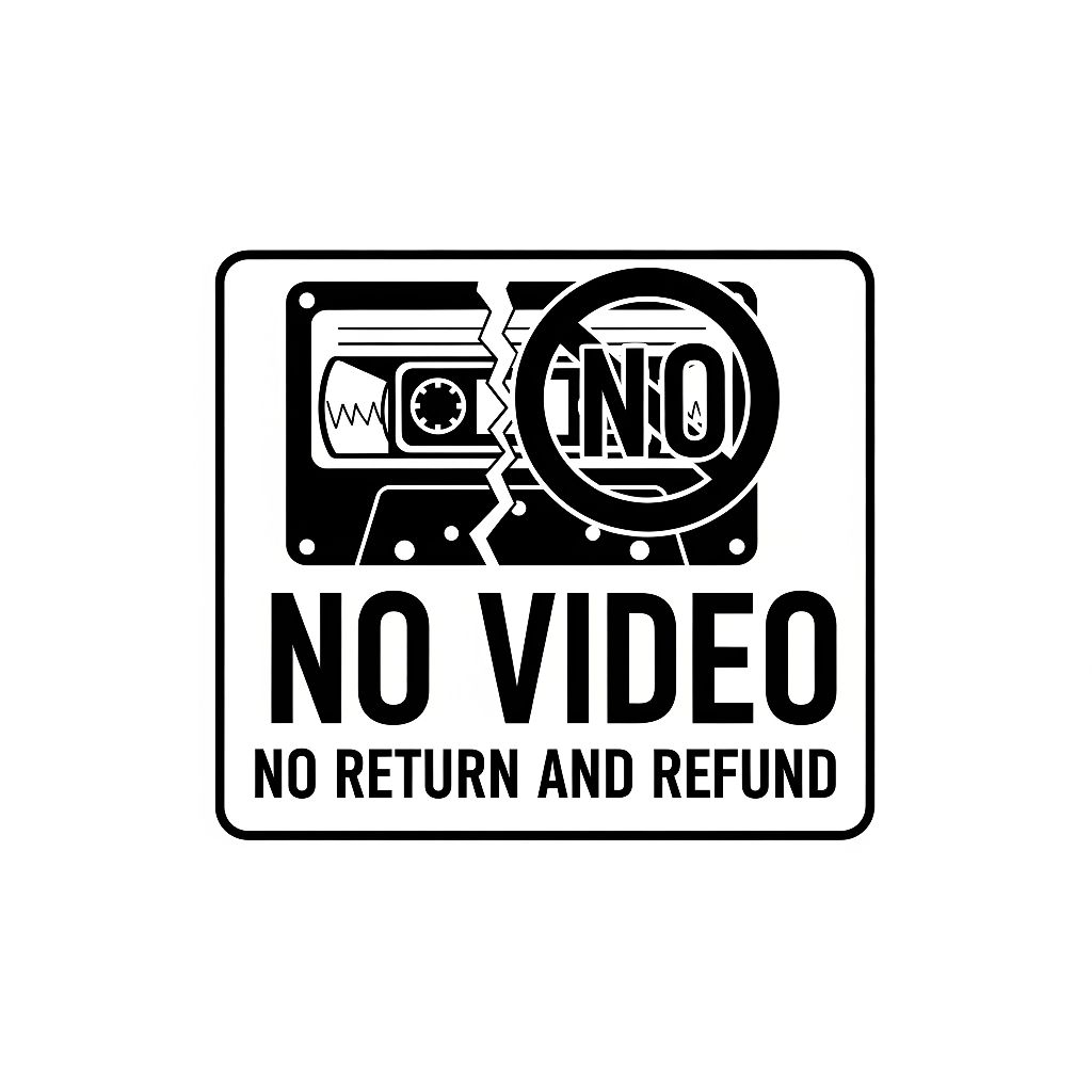 No video no return no refund label sticker waterproof 50x30mm 100 pcs ...