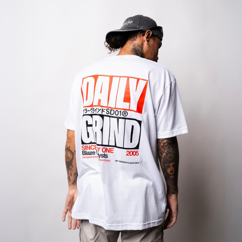 DAILY GRIND BLAZE LAYER TSHIRT WHITE | Shopee Philippines