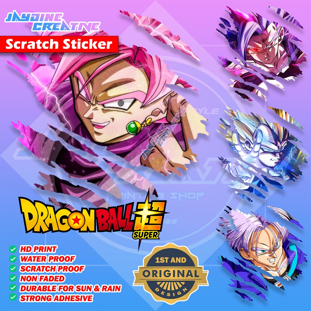 Dragonball Scratch Design Sticker, Indoor Outdoor Vinyl Sticker ...