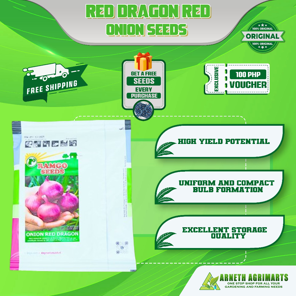 RAMGO RED DRAGON RED ONION SEEDS 100 GRAMS | Shopee Philippines