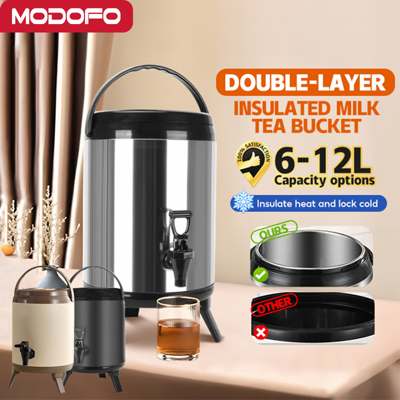 Tea Barrel Milk Tea Bucket MODOFO With Faucet Barrel Water Jug ...