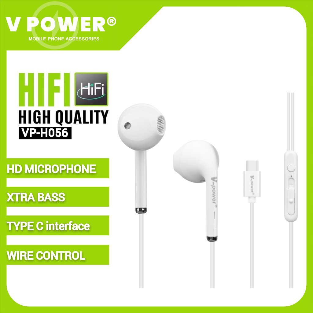 V-Power H056 HiFi Digital IC Stereo Earphone with Built-in Microphone ...