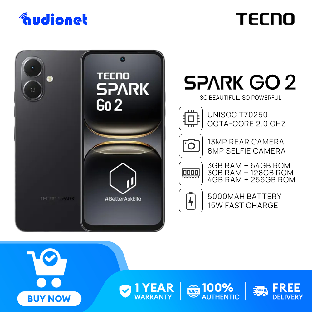 TECNO SPARK GO 2 SMARTPHONE | 4GB + 256GB / 3GB + 128GB / 3GB RAM, 64GB ROM I Unisoc T7250 I 6.6 ...