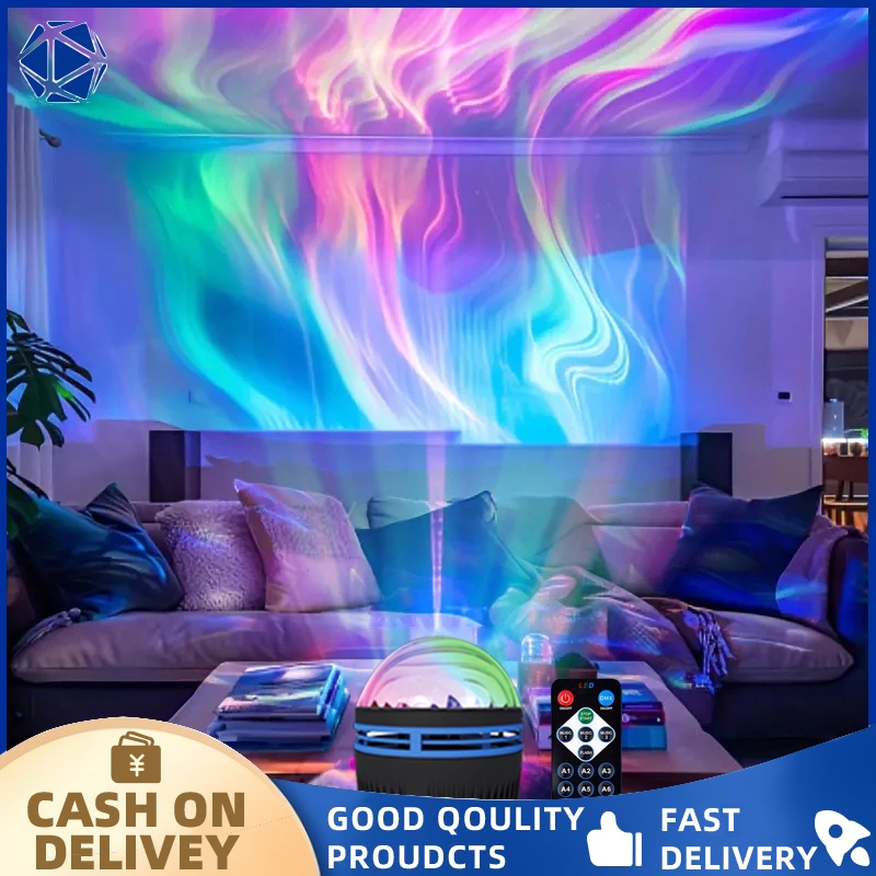 Night Light Northern Aurora Projector Remote Control LED Water Ripple ...
