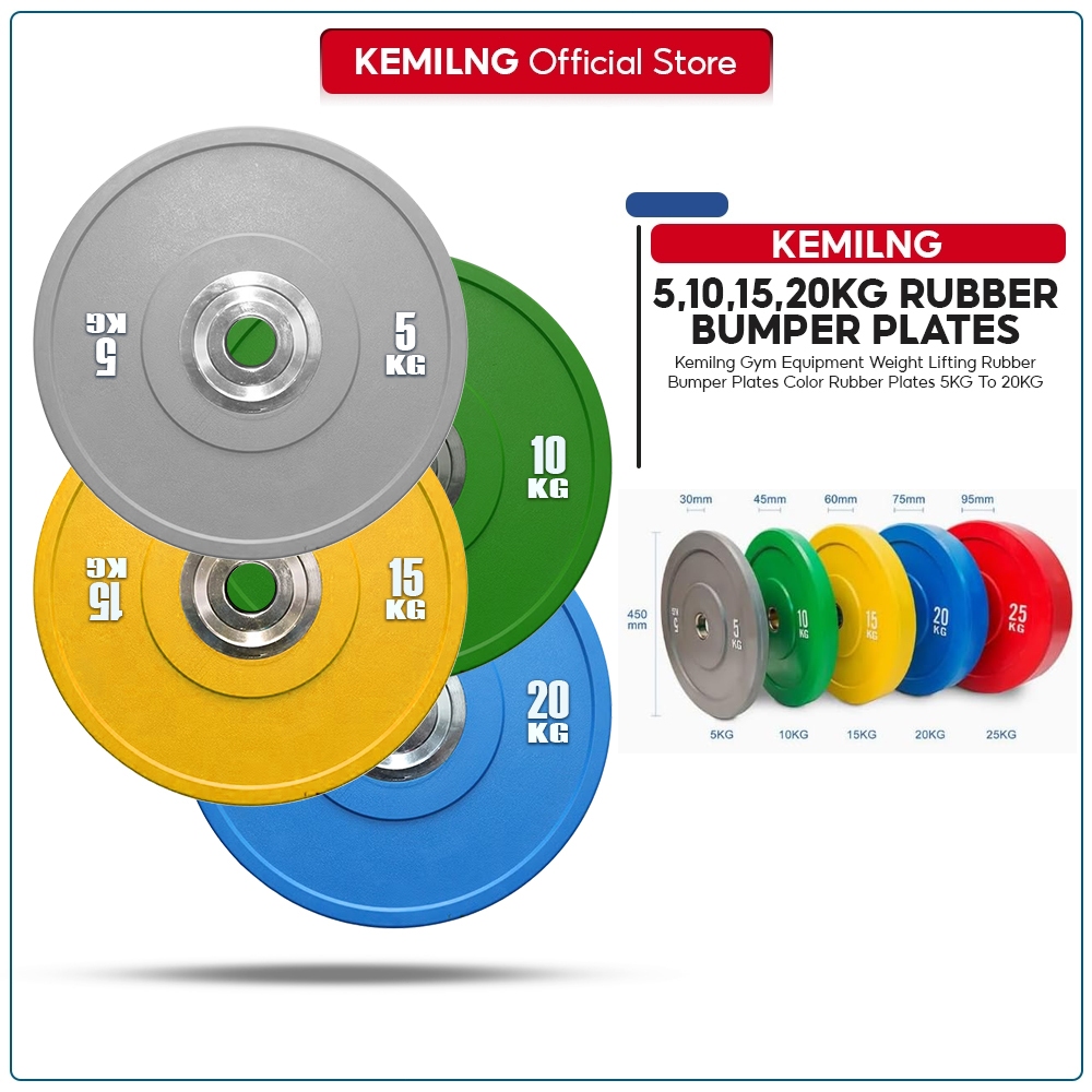 Kemilng Gym Equipment Weight Lifting Rubber Bumper Plates Color Rubber ...