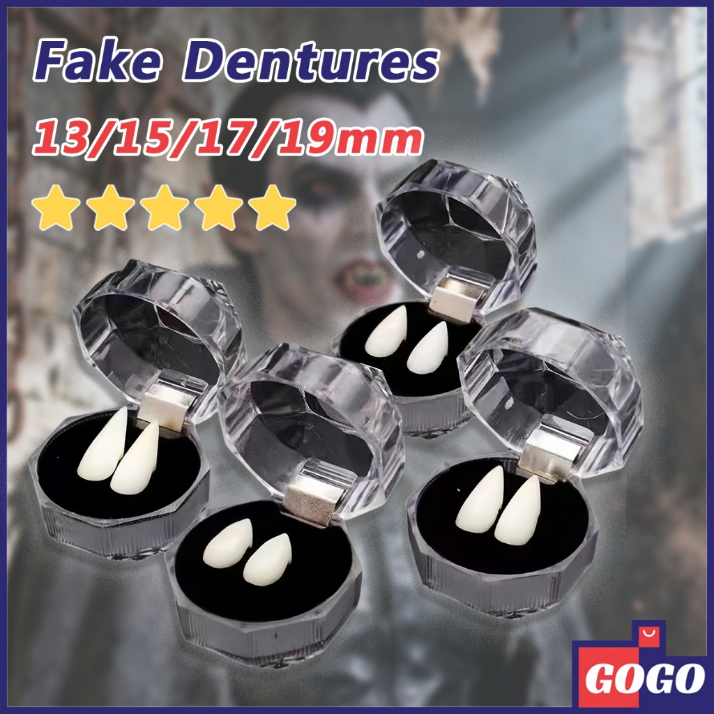 Realistic Vampire Fangs Fake Teeth 4 Sizes For Halloween Cosplay Party ...