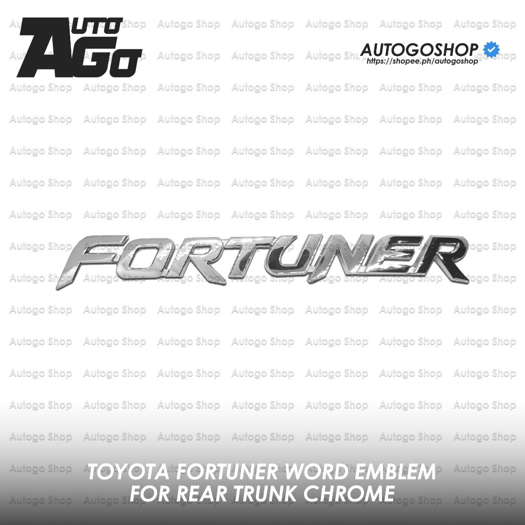 Toyota FORTUNER Word Emblem for Rear Trunk Chrome | Shopee Philippines
