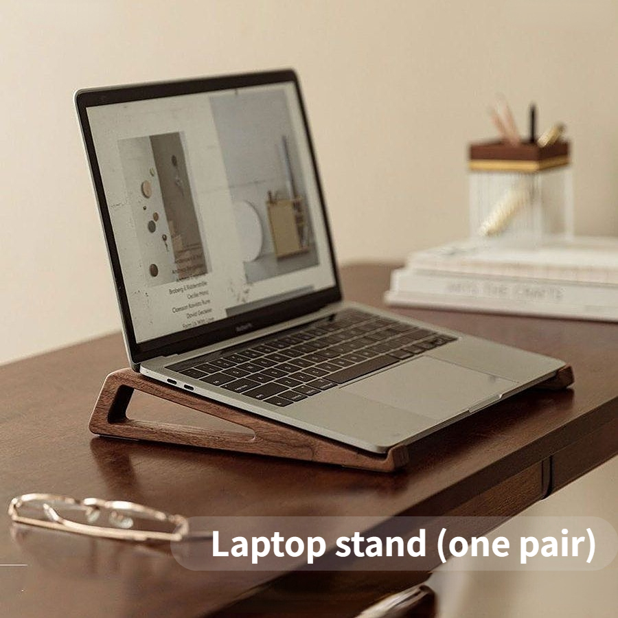 Laptop stand (one pair) wooden vertical folding desktop heightening ...