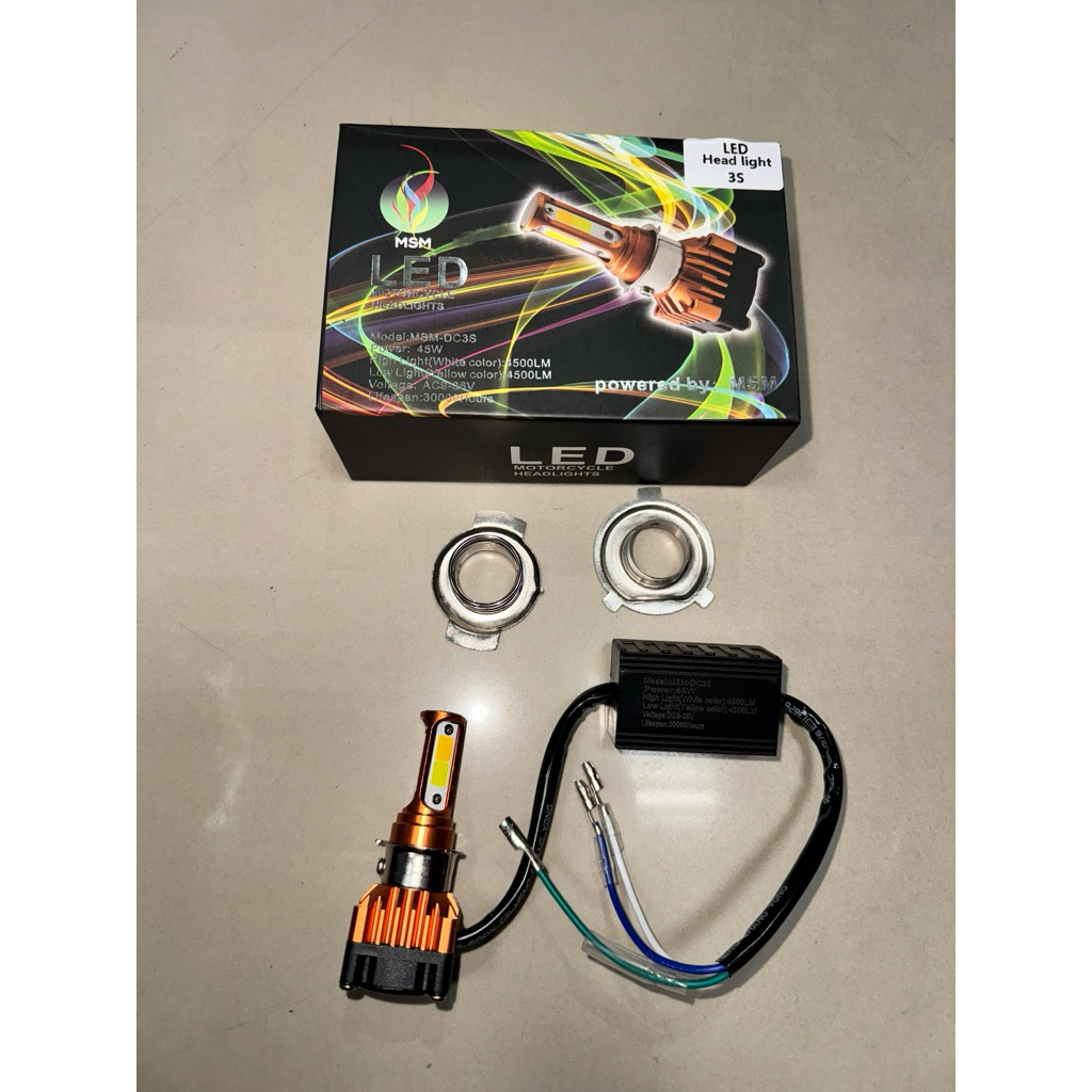 All weather Headlights, tri LED Headlight MSM White Yellow 45watts DC3S ...