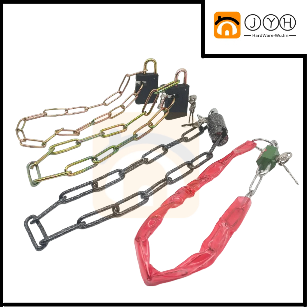 Heavy Duty Stainless Steel Bike Chain Lock with Key Lock - 2 Free Keys ...