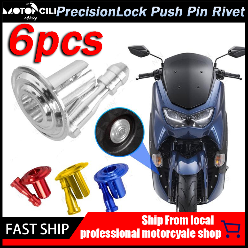 【6pcs】PrecisionLock Push Pin Rivet CNC Aluminum M5x15 For Motorcycle ...