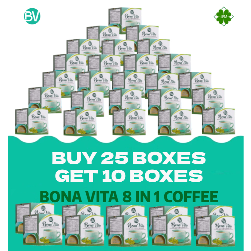 BONA VITA 8 IN 1 COFFEE BUY 25 BOXES GET 10 BOXES FREE | Shopee Philippines