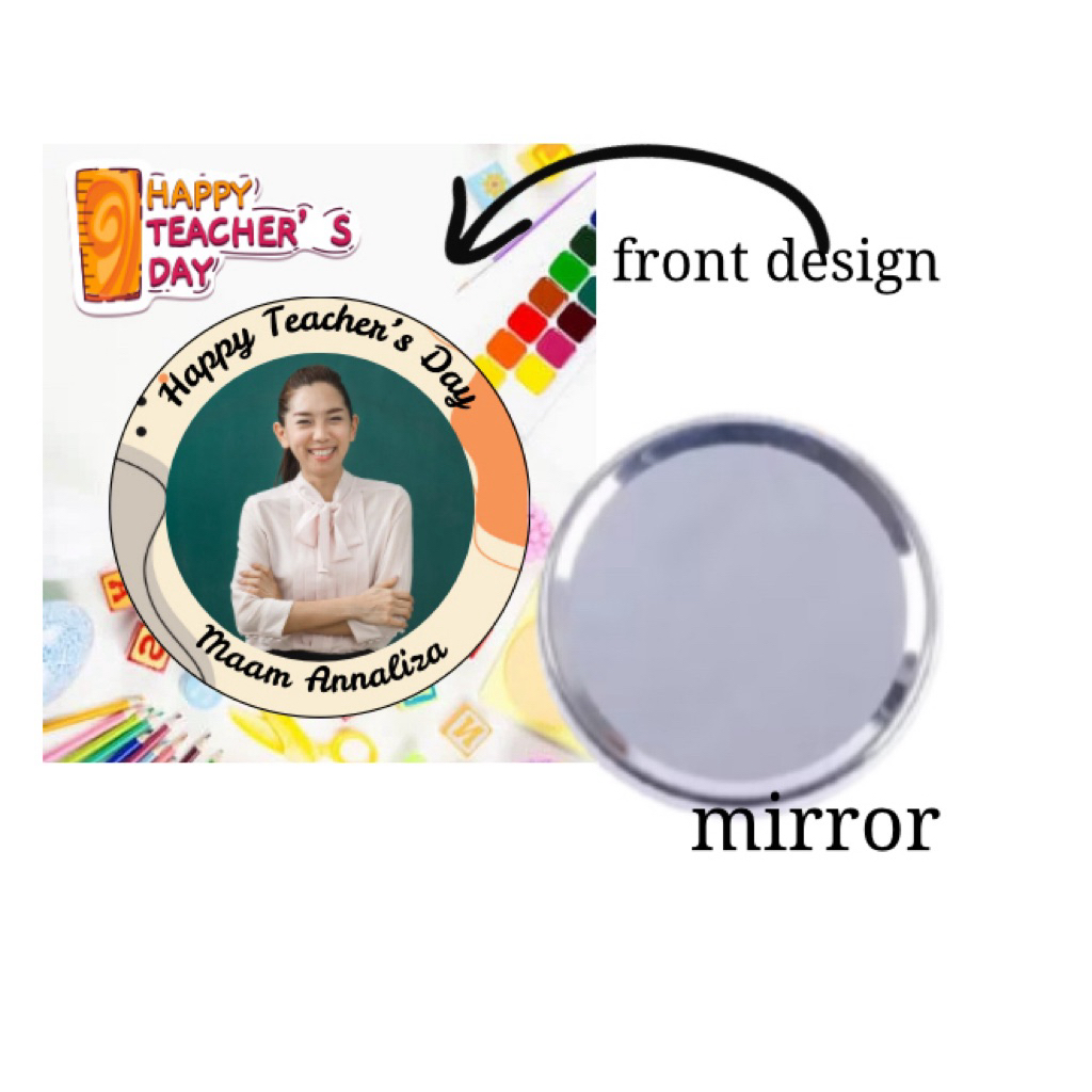 Customized pocket mirror with backcard +opp plastic 58mm | Shopee ...