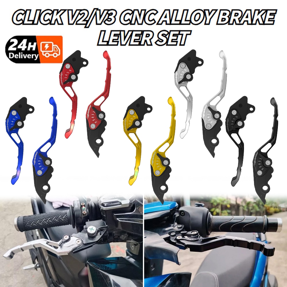 HONDA CLICK 2PCS COMBI CNC ALLOY BRAKE LEVER SET FOR HONDA CLICK V2/V3 ...