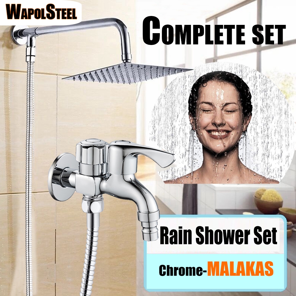 WapolSteel Shower Set with Faucet Stainless Steel 304 Bathroom Shower ...