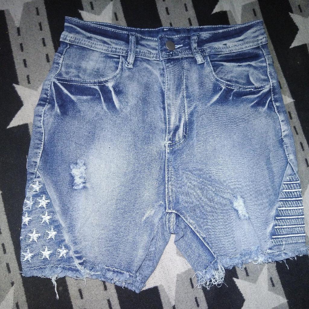 ACID BLUE# tattered short High Waist Short Denim Maong Short for women ...