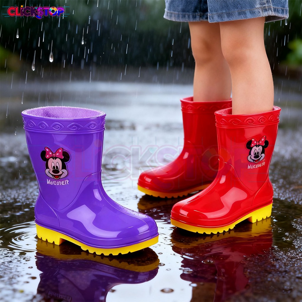 Low Cut Rain Boots (Unisex) For Kids Wide Round Toe Children Rainboots ...