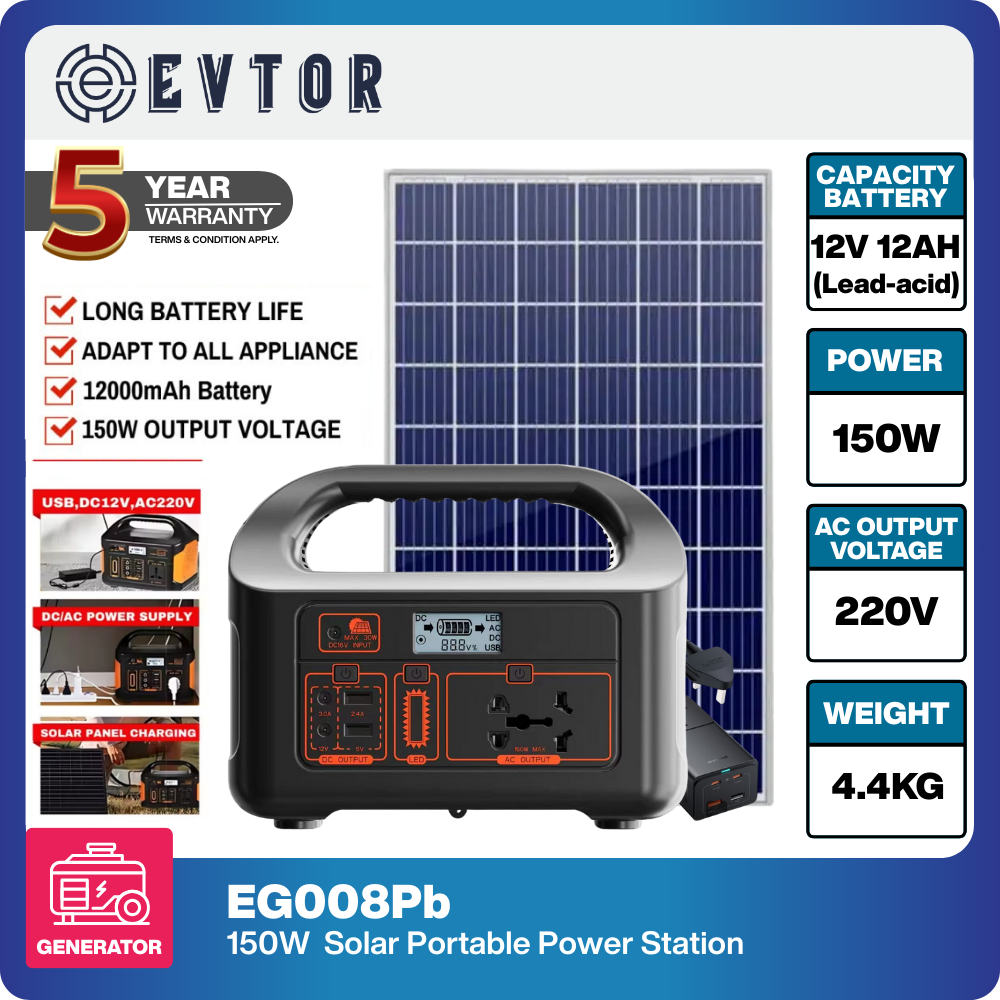 Multifuntion 150W Power Station Portable Solar Generator Camping Power ...