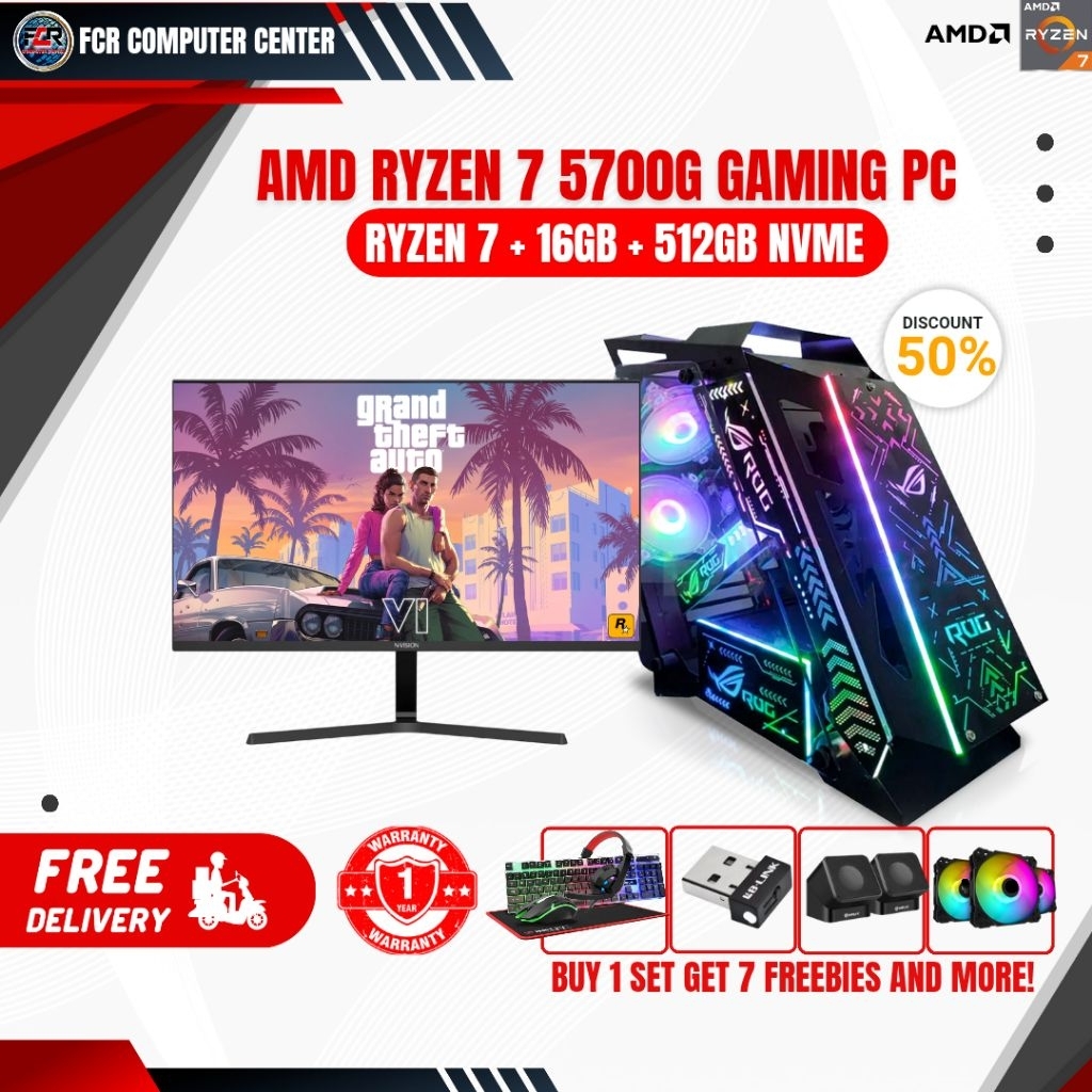 [PLUG & PLAY] BRANDNEW RYZEN 7 5700G CYBORG GAMING PC | Shopee Philippines