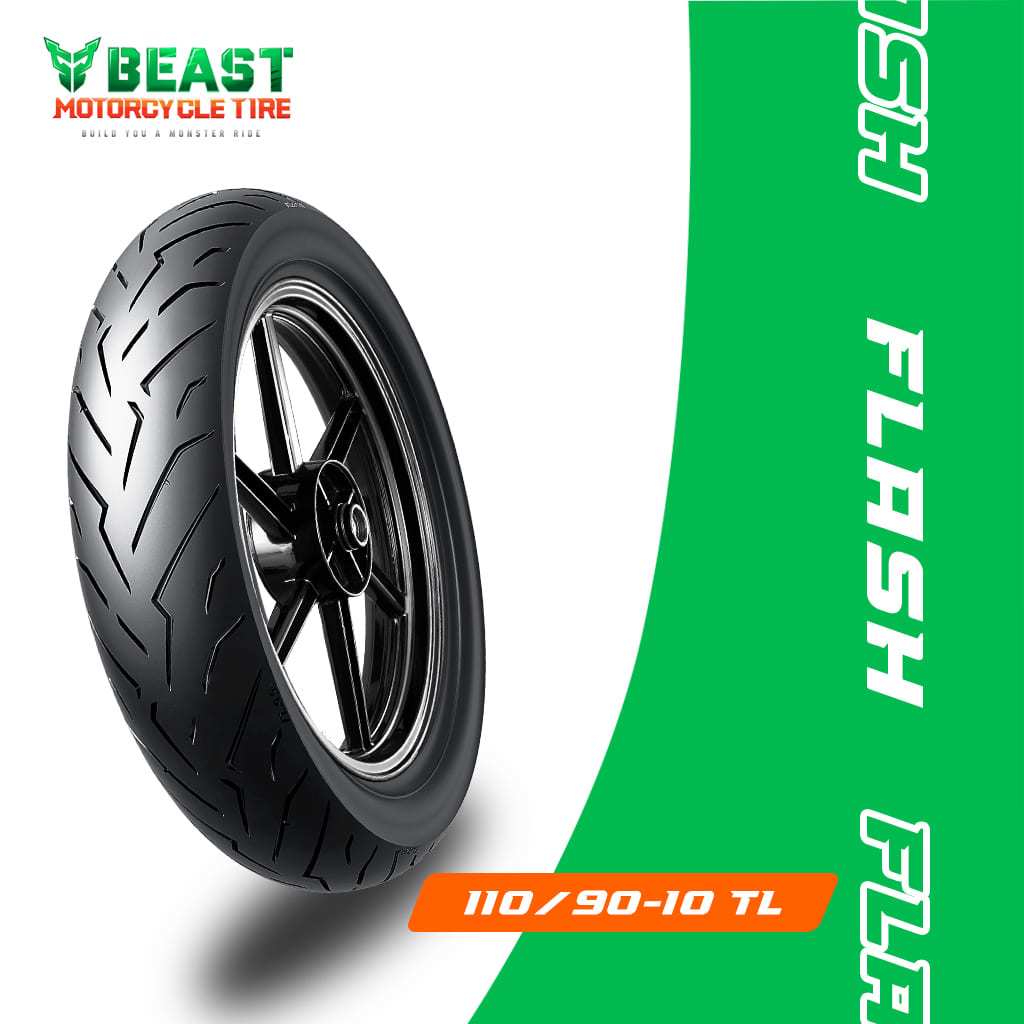 Beast Tire Flash P6240 110/90-10 TL Tubeless Motorcycle Tires Durable ...
