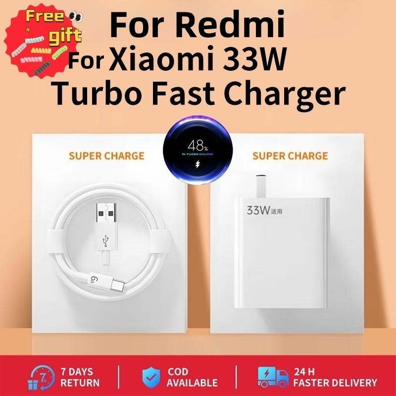 Xiaomi 33W Turbo Fast Charger 5A USB to Type C For Xiaomi Redmi POCO ...