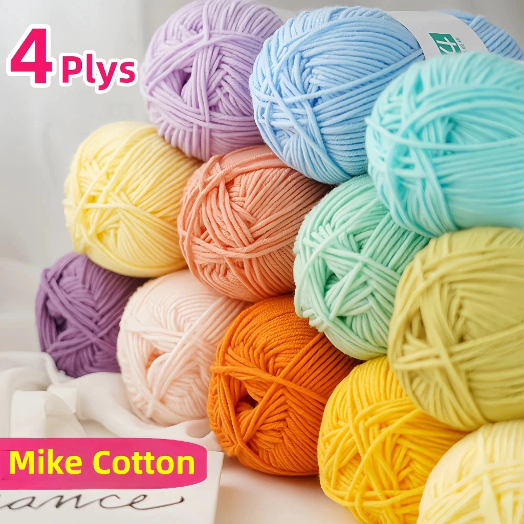【50 Colors In Stock】4-Ply 50g Smooth Milk Fiber Yarn, Milk Cotton ...