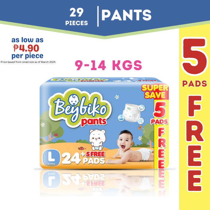 Beybiko Diaper Pants Large(9-14 kg) - 24 + 5 FREE | Shopee Philippines