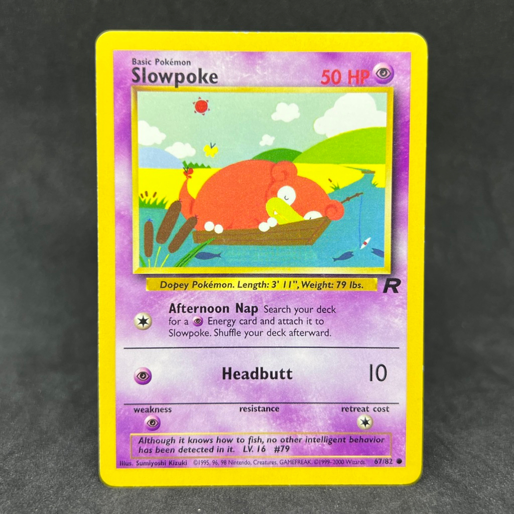 Vintage Pokemon TCG Slowpoke 67/82 2000 Team Rocket Trading Card Game ...