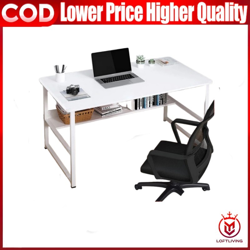 Office Table Study Table Long Computer Table Double Layer Storable ...